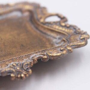 Funly mee Small Antique Trinket Dish Vintage Gold Jewelry Tray, Ring Holder