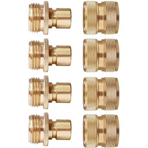 plg brass 8-piece quick connect garden hose fittings, 4 set