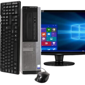 dell optiplex 990 desktop computer package - intel quad core i5 3.1ghz processor, 8gb ram, 500gb hard drive, dvd, 19 inch lcd monitor, new usb keyboard, mouse & wifi, windows 10 (renewed)