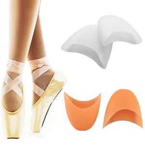 baost 1pair professional soft ballet pointe silicone gel toe caps pads ballet slipper ballet pointe shoes dance shoe pads ballet pointe shoe pads for girls women dancer nude