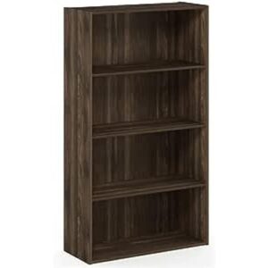 furinno pasir 4-tier open shelf, columbia walnut