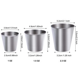 Ruisita 12 Pieces Stainless Steel Shot Cups Stainless Steel Shot Glass Drinking Tumbler (1 Ounce/30 ml)