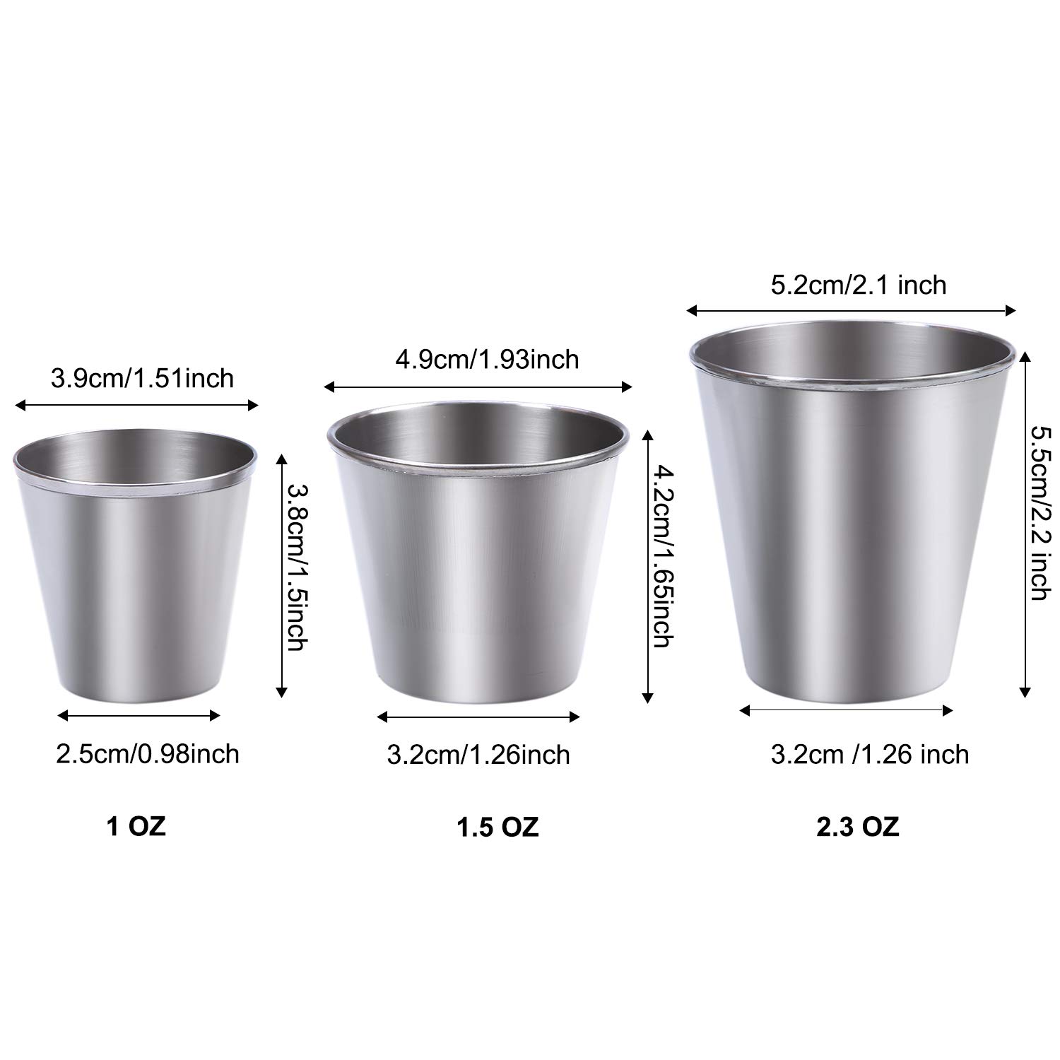 Ruisita 12 Pieces Stainless Steel Shot Cups Stainless Steel Shot Glass Drinking Tumbler (1 Ounce/30 ml)