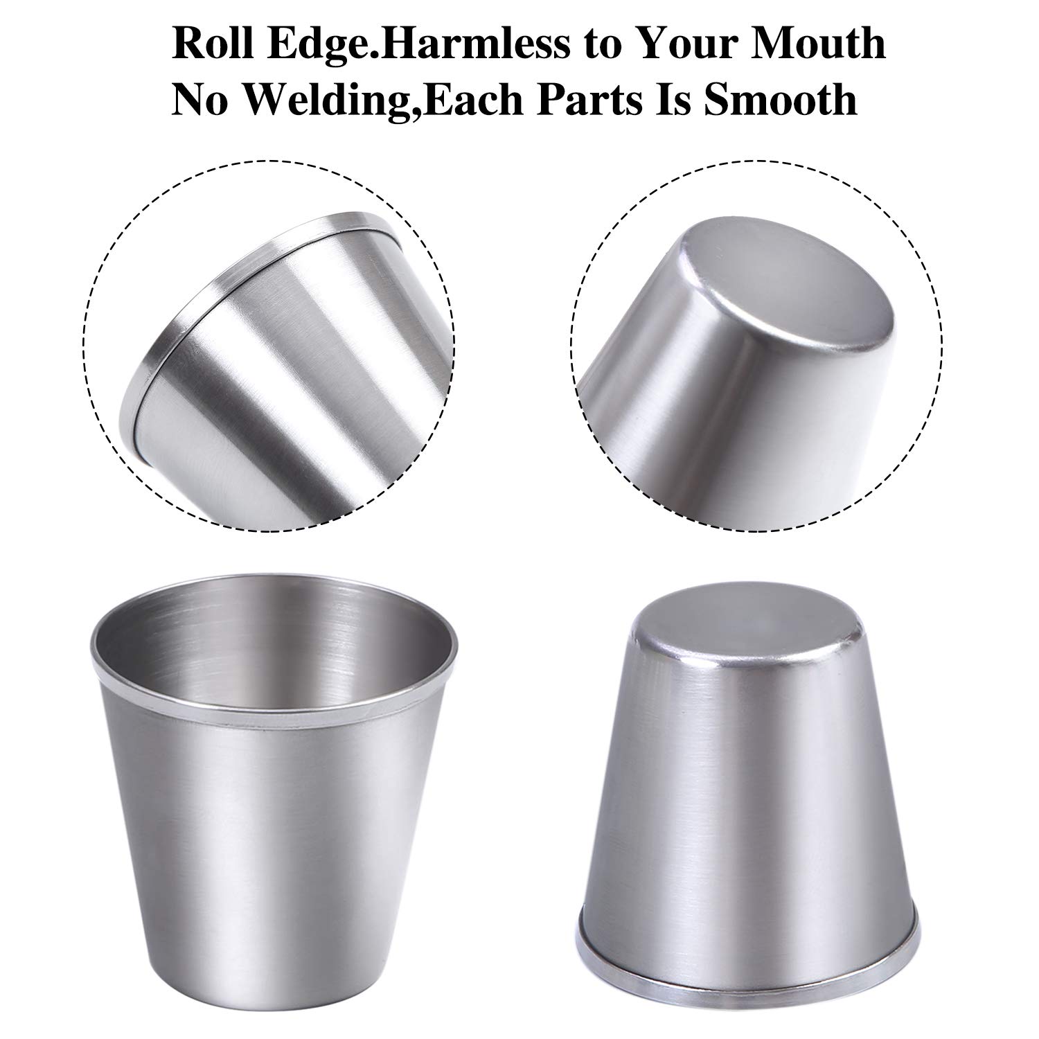 Ruisita 12 Pieces Stainless Steel Shot Cups Stainless Steel Shot Glass Drinking Tumbler (1 Ounce/30 ml)