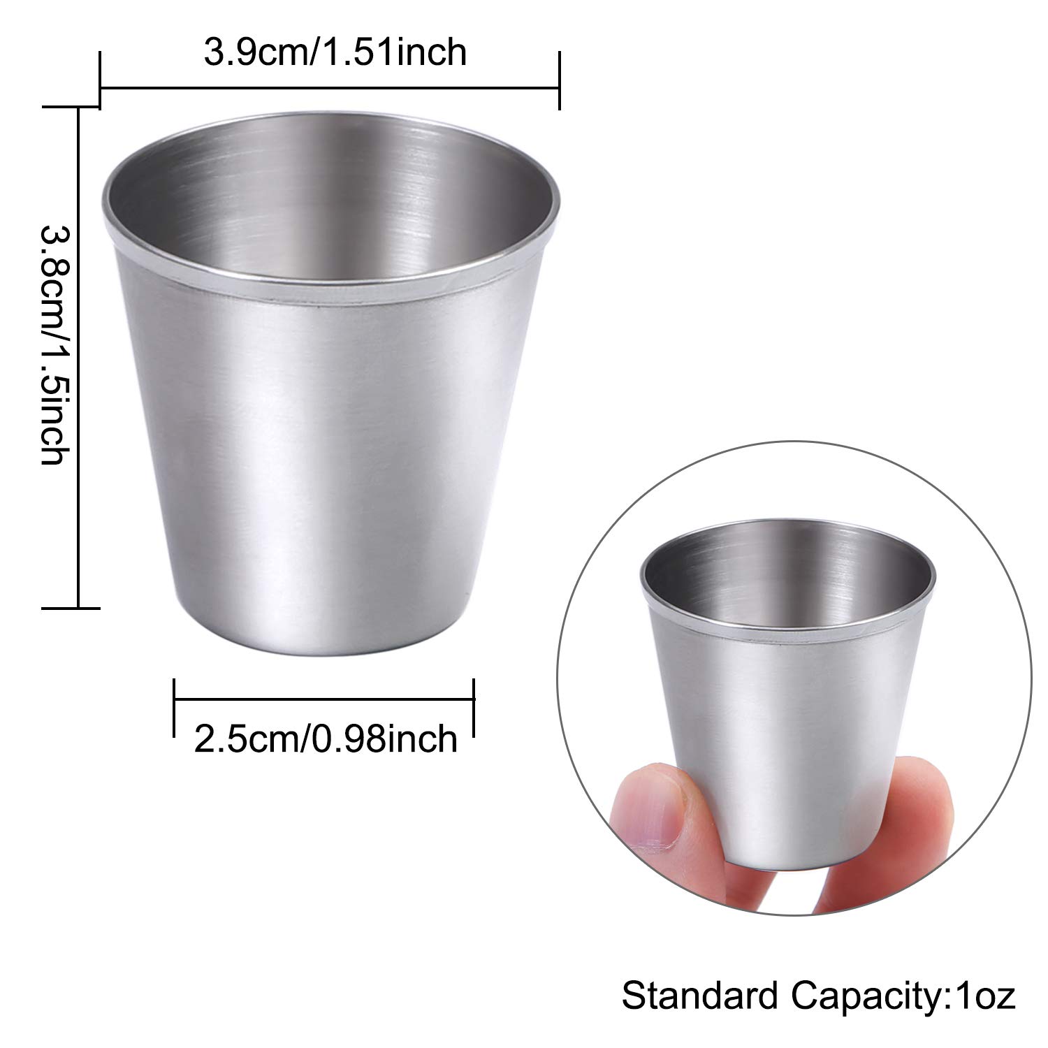 Ruisita 12 Pieces Stainless Steel Shot Cups Stainless Steel Shot Glass Drinking Tumbler (1 Ounce/30 ml)