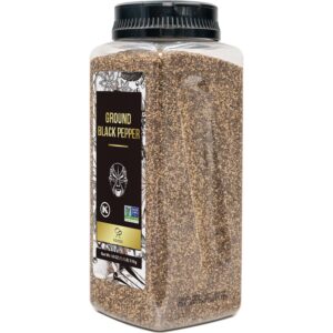 Soeos Table Ground Black Pepper, 18 oz (510g) Non-GMO, Freshly Peppercorn Powder Bulk, Packed to Keep Peppers Fresh, Ready to Use Peppercorns for Refill, Regular