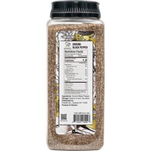 Soeos Table Ground Black Pepper, 18 oz (510g) Non-GMO, Freshly Peppercorn Powder Bulk, Packed to Keep Peppers Fresh, Ready to Use Peppercorns for Refill, Regular