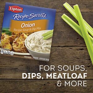 Lipton Recipe Secrets Soup and Dip Mix For a Delicious Meal Onion Great With Your Favorite Recipes, Dip or Soup Mix 2 oz (Pack of 6)