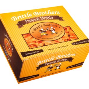 Brittle Brothers Peanut Brittle - 16 oz. Box : Voted #1-4x’s more Nuts - Gift Set Cashew Pecan Bacon Corporate Christmas Mother Father Chocolate