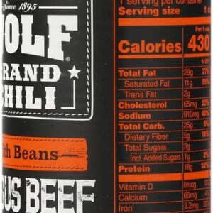 WOLF BRAND Angus With Beans Chili, 15 oz.