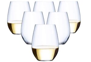 48 piece stemless unbreakable crystal clear plastic wine glasses set of 48 (10 ounces)