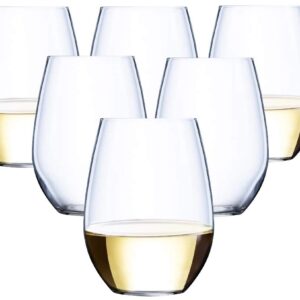 48 piece Stemless Unbreakable Crystal Clear Plastic Wine Glasses Set of 48 (10 Ounces)