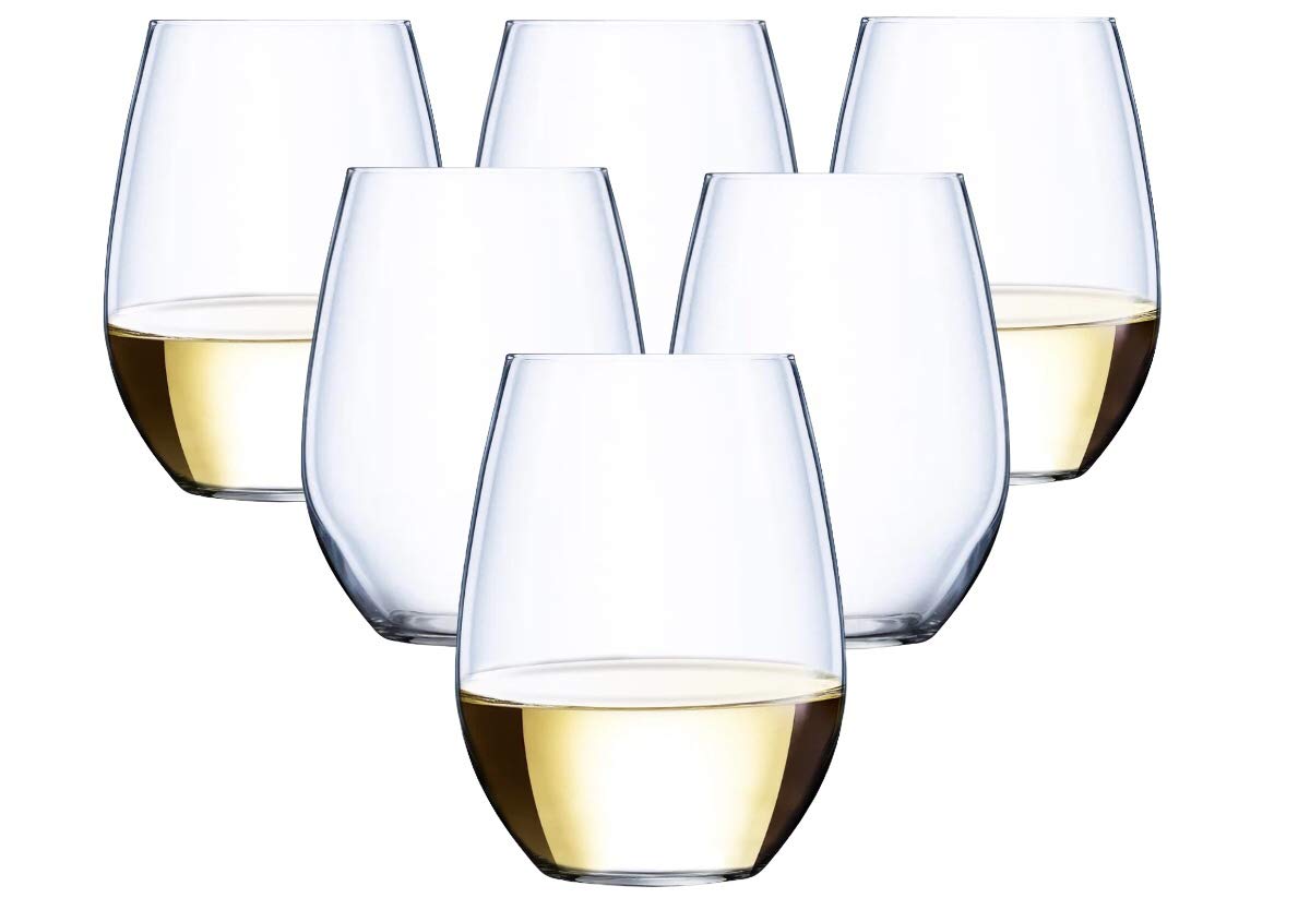 48 piece Stemless Unbreakable Crystal Clear Plastic Wine Glasses Set of 48 (10 Ounces)