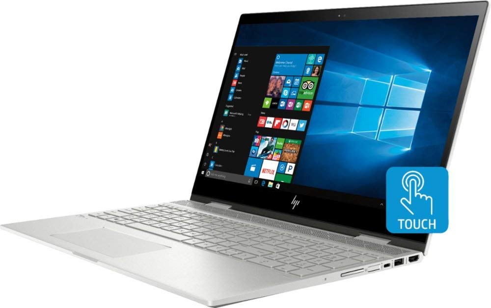 HP Envy X360 2-in-1 2019 Premium 15.6" FHD Touchscreen Laptop Computer, 4-Core Intel Core i7-8550U 1.8GHz, 16GB RAM, 1TB SSD, Backlit Keyboard, Wi-Fi, Bluetooth, Webcam, HDMI, USB-C, Windows 10