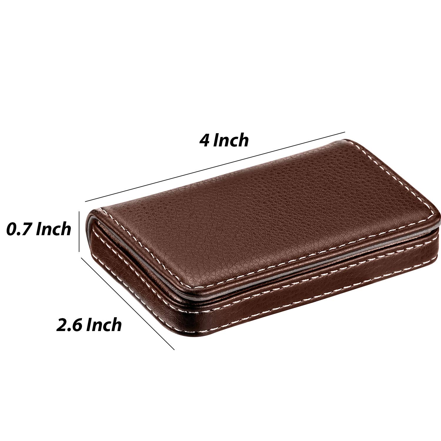 Outus 2 Pieces Business Card Holder, Business Card Wallet Leather Business Card Case Pocket Business Name Card Holder with Magnetic Shut, Credit Card ID Case wallet (Black and Coffee)