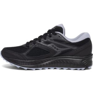 saucony women's cohesion tr13 running shoe, black/grey/blue, 7.5