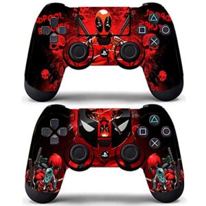 vanknight skin covers vinyl stickers cover dp red wrap for ps4 controller remote skin hero (2 pack)