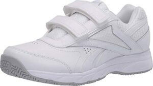 reebok women's work n cushion 4.0 d walking shoe, white/cold grey/white, 8.5