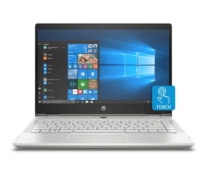 hp pavilion x360 14-inch convertible laptop, intel core i5-8265u processor, 8 gb ram, 1 tb hard drive & 128 gb solid-state drive, windows 10 home (14-cd1042nr, mineral silver)