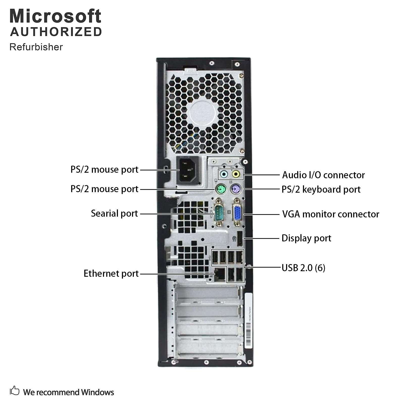 HP Elite Desktop Computer, Intel Core 2 Duo 2.9 GHz, 8 GB RAM, 500 GB HDD, Keyboard & Mouse, Wi-Fi, 22 in LCD Monitor (Brands Vary), DVD, Windows 10, (Renewed)