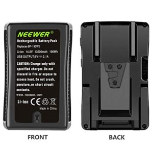 Neewer V Mount/V Lock Battery - 190Wh 14.8V 13200mAh Rechargeable Li-ion Battery for Broadcast Video Camcorder, Compatible with Sony HDCAM, XDCAM, Digital Cinema Cameras and Other Camcorders