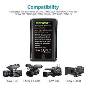 Neewer V Mount/V Lock Battery - 190Wh 14.8V 13200mAh Rechargeable Li-ion Battery for Broadcast Video Camcorder, Compatible with Sony HDCAM, XDCAM, Digital Cinema Cameras and Other Camcorders