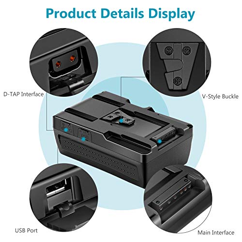 Neewer V Mount/V Lock Battery - 190Wh 14.8V 13200mAh Rechargeable Li-ion Battery for Broadcast Video Camcorder, Compatible with Sony HDCAM, XDCAM, Digital Cinema Cameras and Other Camcorders