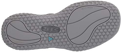 KEEN Womens SOLR High Performance Sport Closed-Toe Water Sandal Shoe, Light Gray/Ocean Wave , 10