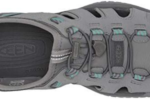 KEEN Womens SOLR High Performance Sport Closed-Toe Water Sandal Shoe, Light Gray/Ocean Wave , 10