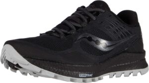 saucony women's xodus 10 walking shoe, black, 5 m us