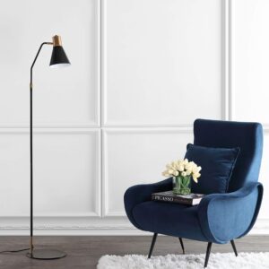 JONATHAN Y JYL6130A Apollo 61" Modern Metal LED Task Floor Lamp, 2700K, Contemporary, Glam, Scandinavian, Minimalist, Modern, Midcentury, Transitional, Office, Living Room, Bedroom, Black/Brass Gold