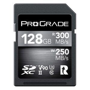 prograde digital sdxc uhs-ii v90 300r memory card (128gb)