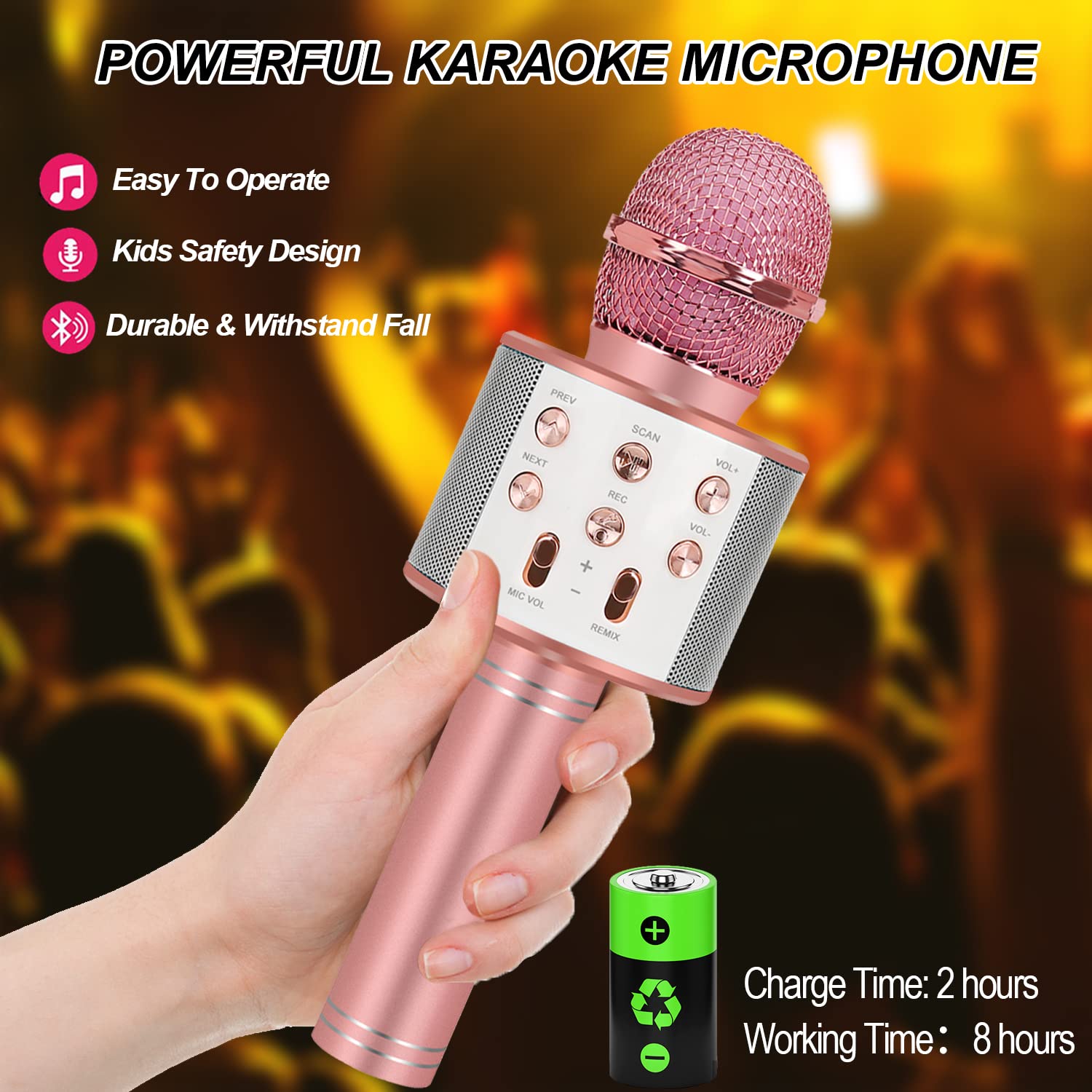 Niskite Kids Microphone for Girl Gifts: 6 7 8 9 10 Year Old Girl Birthday Gift Ideas