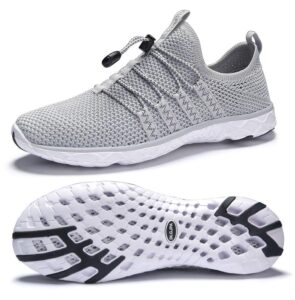 dlgjpa women's quick drying water shoes for beach or water sports lightweight slip on walking shoes lightgray 9