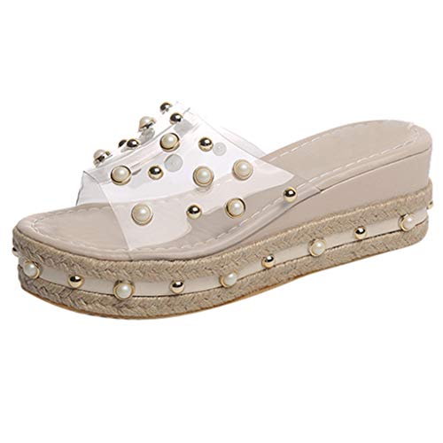 Clearance!Fashion Ladies Platform Wedge Platform Waterproof Platform Pearl Sandals,BBesty Women's Shoes,For Casual,Travel