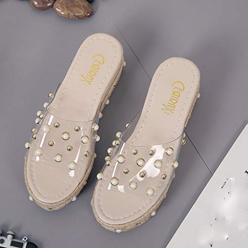 Clearance!Fashion Ladies Platform Wedge Platform Waterproof Platform Pearl Sandals,BBesty Women's Shoes,For Casual,Travel