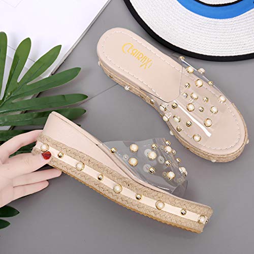 Clearance!Fashion Ladies Platform Wedge Platform Waterproof Platform Pearl Sandals,BBesty Women's Shoes,For Casual,Travel