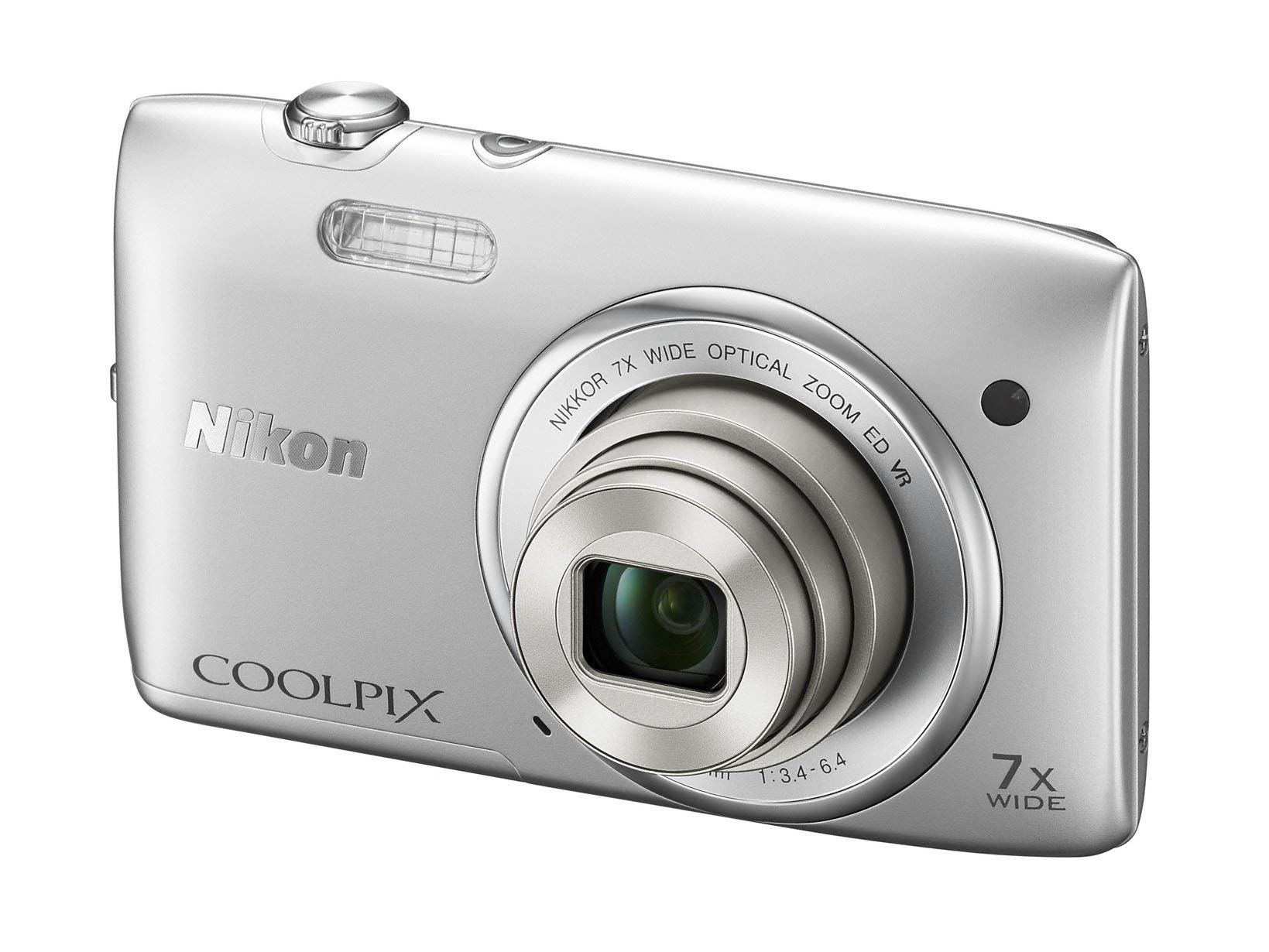 Nikon COOLPIX S3500 20.1 MP Digital Camera with 7x Zoom (Silver) (OLD MODEL) (Renewed)