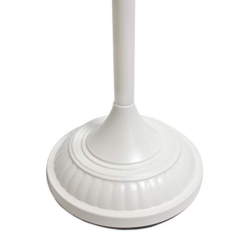 Elegant Designs LF2001-WHT 1 Light Torchiere Marbleized White Glass Shade Floor Lamp,