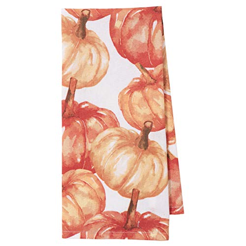 KAF Home Pantry Kitchen Holiday Dish Towel Set of 4, Cotton, 18 x 28-inch (Watercolor Pumpkins)