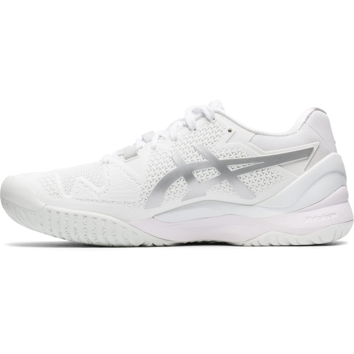 ASICS Women's Gel-Resolution 8 Tennis Shoes, 7.5, White/Pure Silver