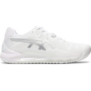 ASICS Women's Gel-Resolution 8 Tennis Shoes, 7.5, White/Pure Silver