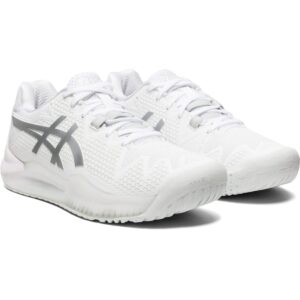 ASICS Women's Gel-Resolution 8 Tennis Shoes, 7.5, White/Pure Silver