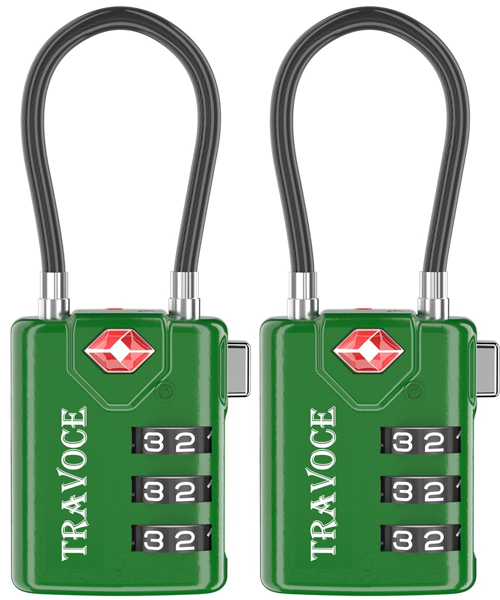 TSA Approved Luggage Locks, Travel Locks Which Also Work Great as Gym Locks, Toolbox Lock, Backpack and More 1,2,4,6 &10 pk (Army Green)