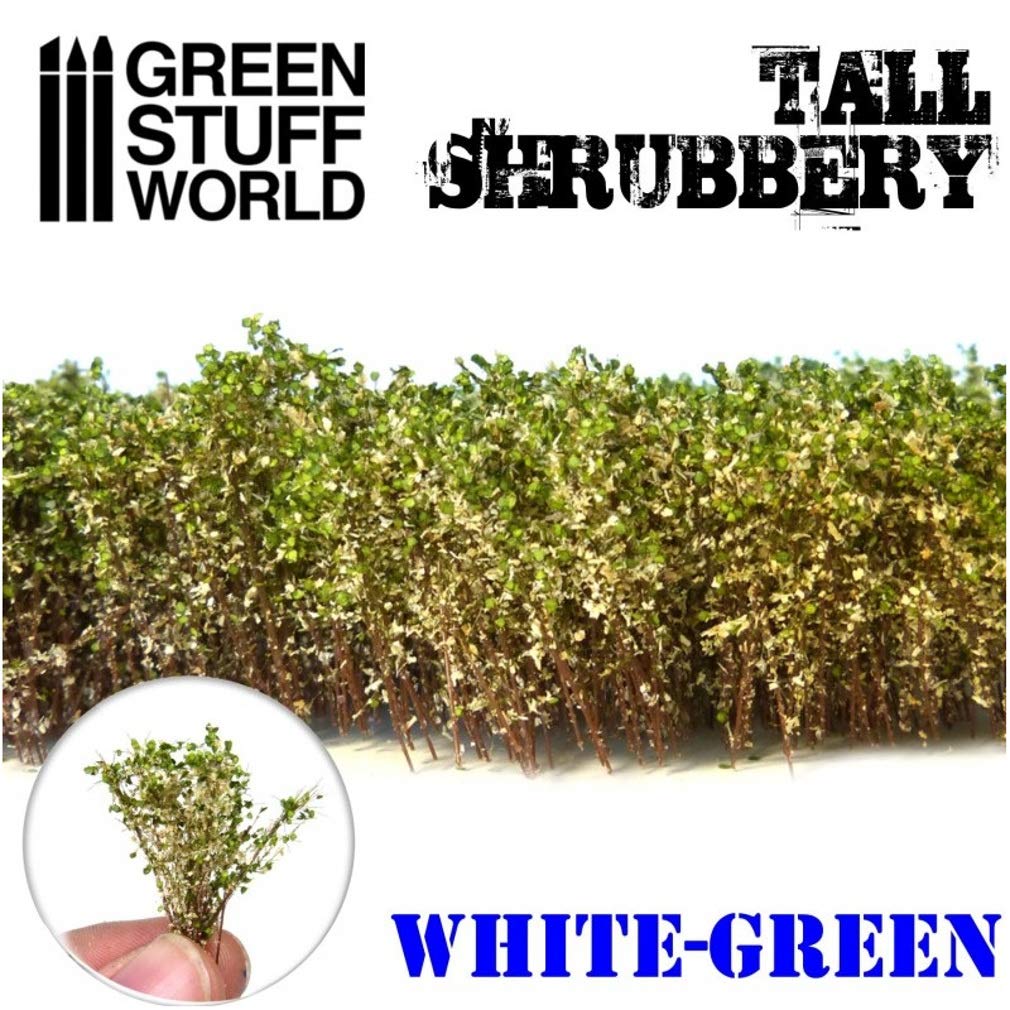 Green Stuff World - Tall Shrubbery - White Green 9927