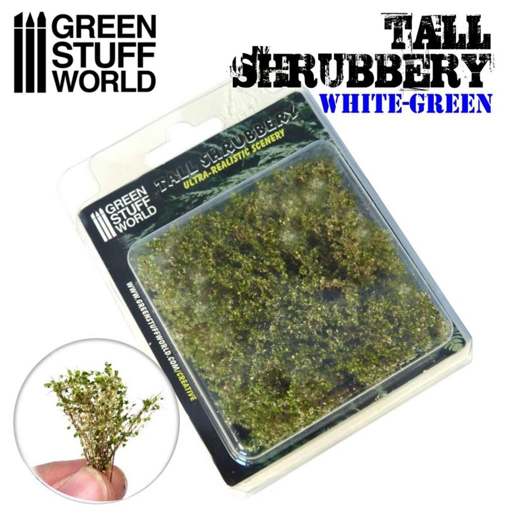 Green Stuff World - Tall Shrubbery - White Green 9927