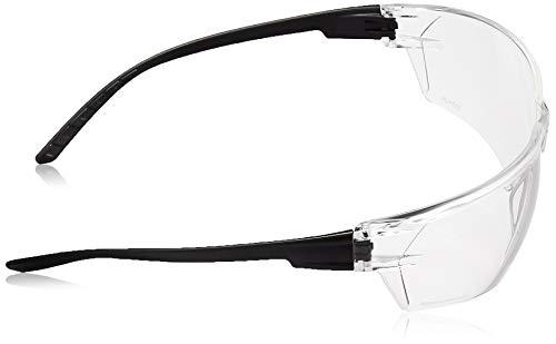 AmazonCommercial Double Lens Safety Glasses (Clear/Black), Anti-scratch, 12-pack