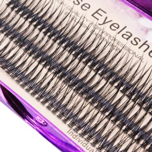 bodermincer 120pcs 8mm/10mm/12mm/14mm/16mm to choose fish tail design 0.1 c curl 3d individual mink false eyelashes extension soft black fake false eye lashes （16mm）