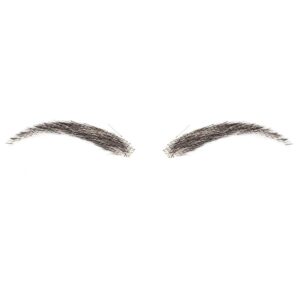 false eyebrows, clicling human hair artificial real hair handmade crochet false brows invisible realistic natural fake eyebrows(black)