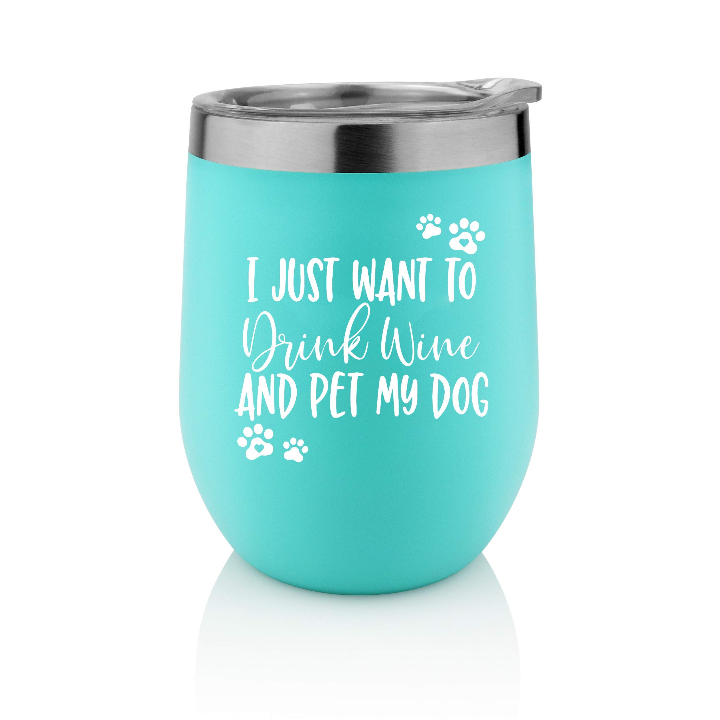 Gift for Dog Lovers | 12 oz Stainless Steel Stemless Tumbler with Premium Lid & Straw | Birthday, Christmas Gifts for Dog Mom, Fur Mama, Grandma, Pet Lover, Women